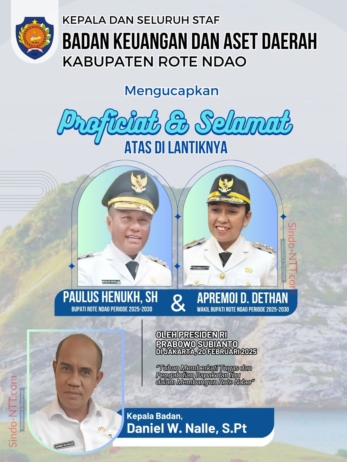 Badan Keuangan : Proficiat dan Selamat atas Pelantikan Bupati/Wakil ...